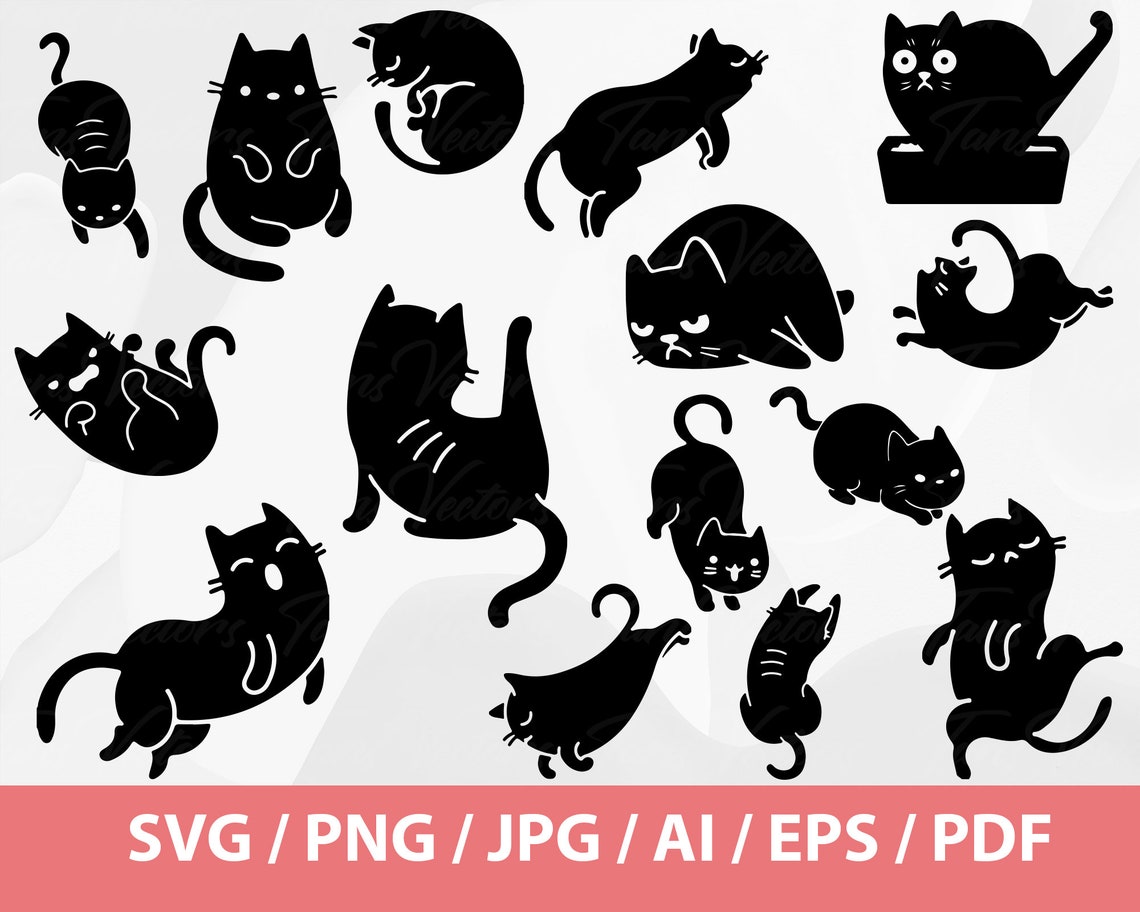 Funny Cat SVG Bundle Cat SVG Kitten SVG Cat Lady Svg - Etsy