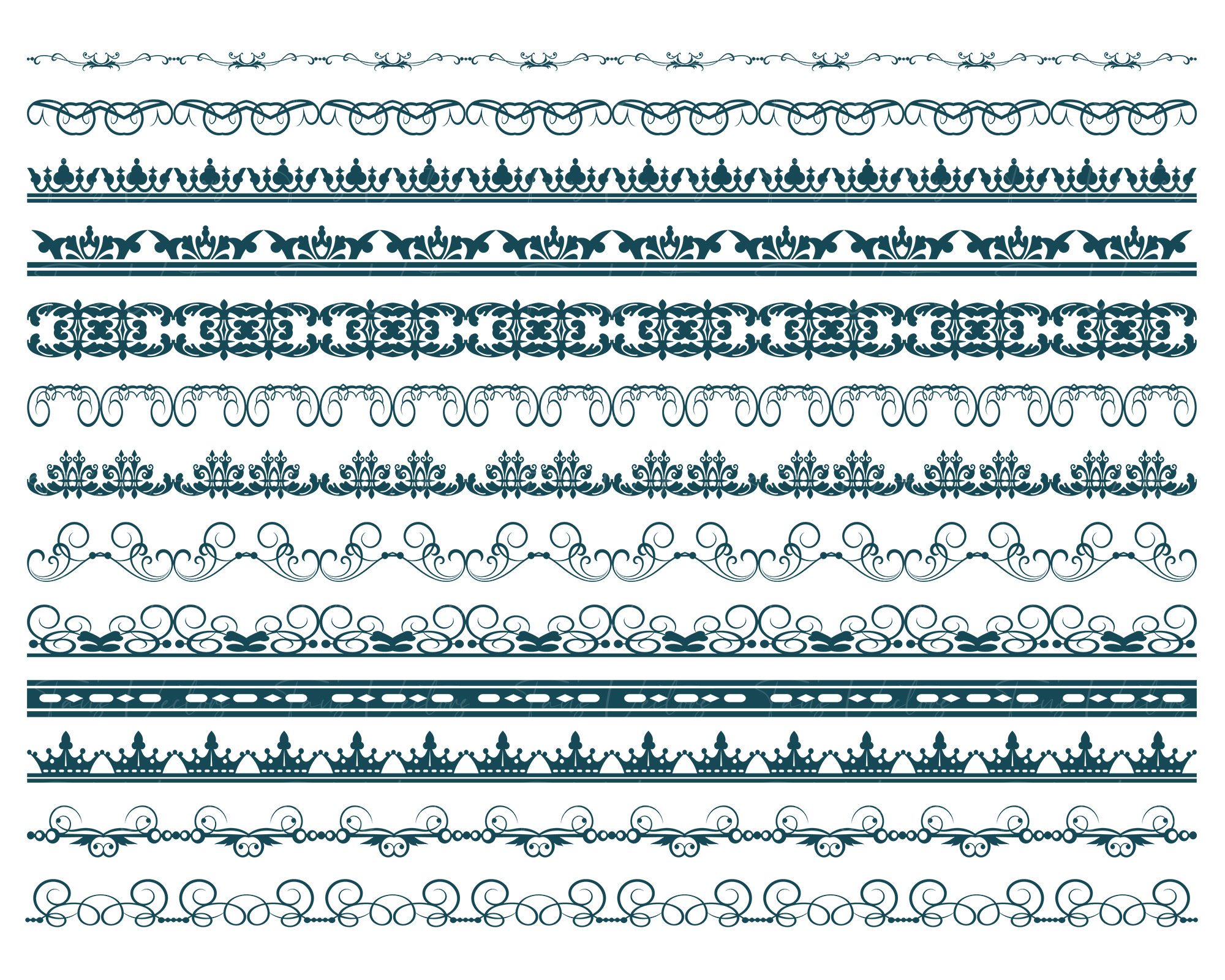 Bordes de adorno de boda SET Borde SVG Ornament svg - Etsy México