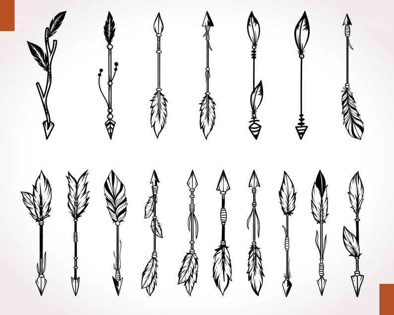 Arrow SVG - Hand Drawn Arrow Svg, Tribal Arrows Svg, Boho Arrow Clipart ...