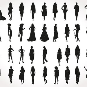 Fashion Models Silhouette Woman Silhouette, Fashion Model Svg, Fashion ...