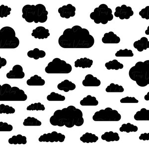 CLOUDS Silhouette Set - Clouds Svg, Cloud Clipart, Cloud Svg, Cloud ...