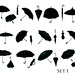 Umbrella Collection SET Umbrella Svg, Umbrella Silhouette, Editable ...