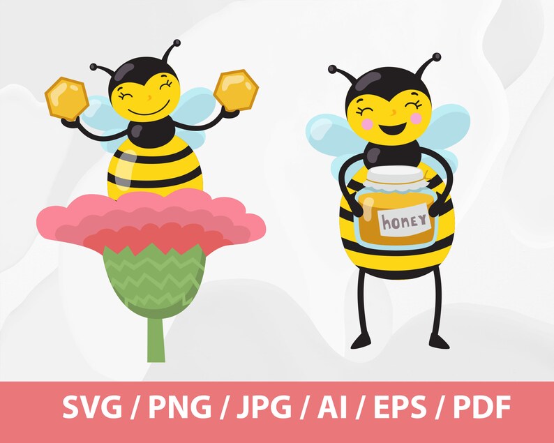 Cute Honey Bees SVG Honey Bees Clipart Bee SVG Bee Svg - Etsy