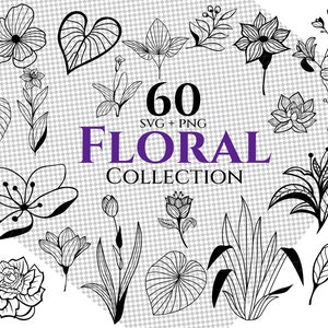 Floral Collection SVG - Floral Svg, Flower Svg, Botanical Clipart ...