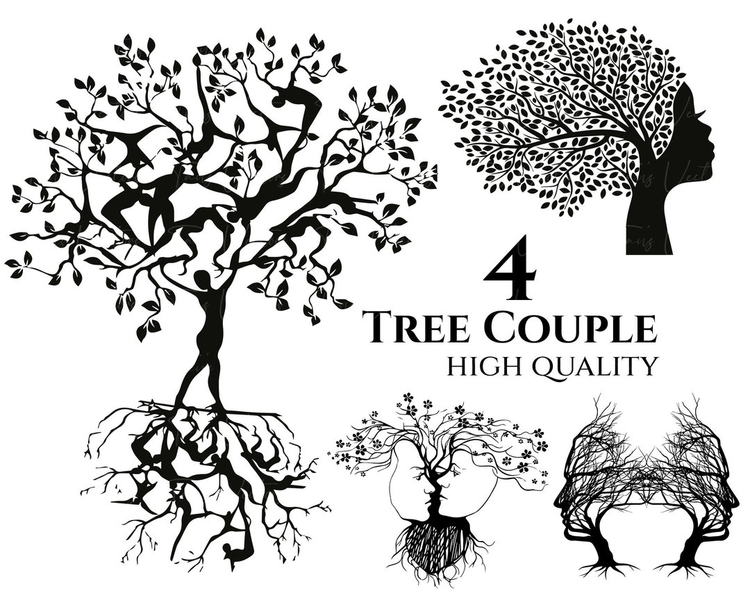 Tree Couple - Tree Couple Wall Art, Couple Svg, Tree Svg, Couple ...