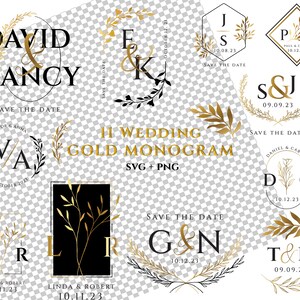 Gold Wedding Monogram SVG, Bride Svg, Groom Svg, Wedding Svg, Wedding ...