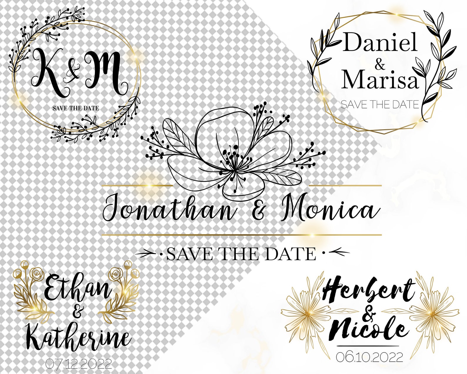 Gold Wedding Monograms Monogram SVG Bride Svg Groom Svg - Etsy