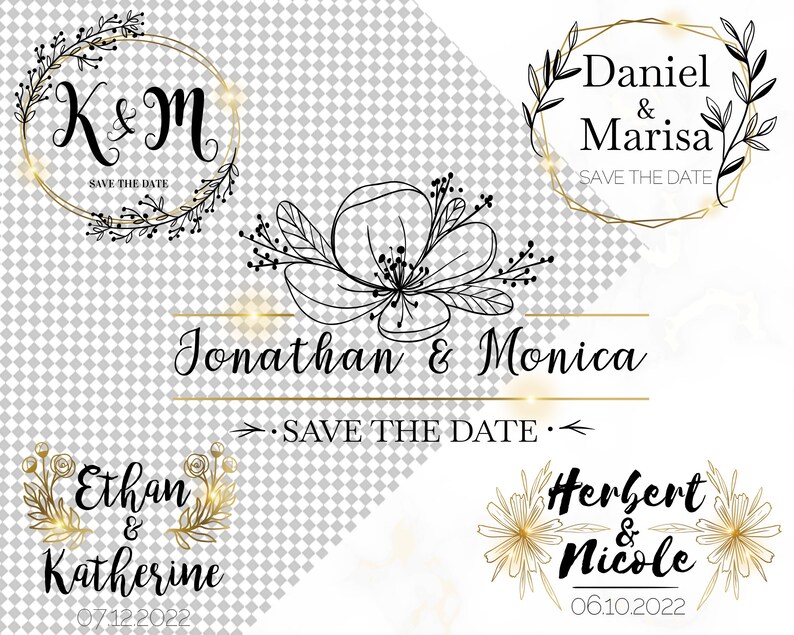 Gold Wedding Monograms Monogram SVG Bride Svg Groom Svg - Etsy