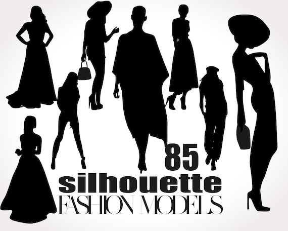 Silueta De Moda Femenina Clip Art Female Silhouette Clip Art PNG Image
