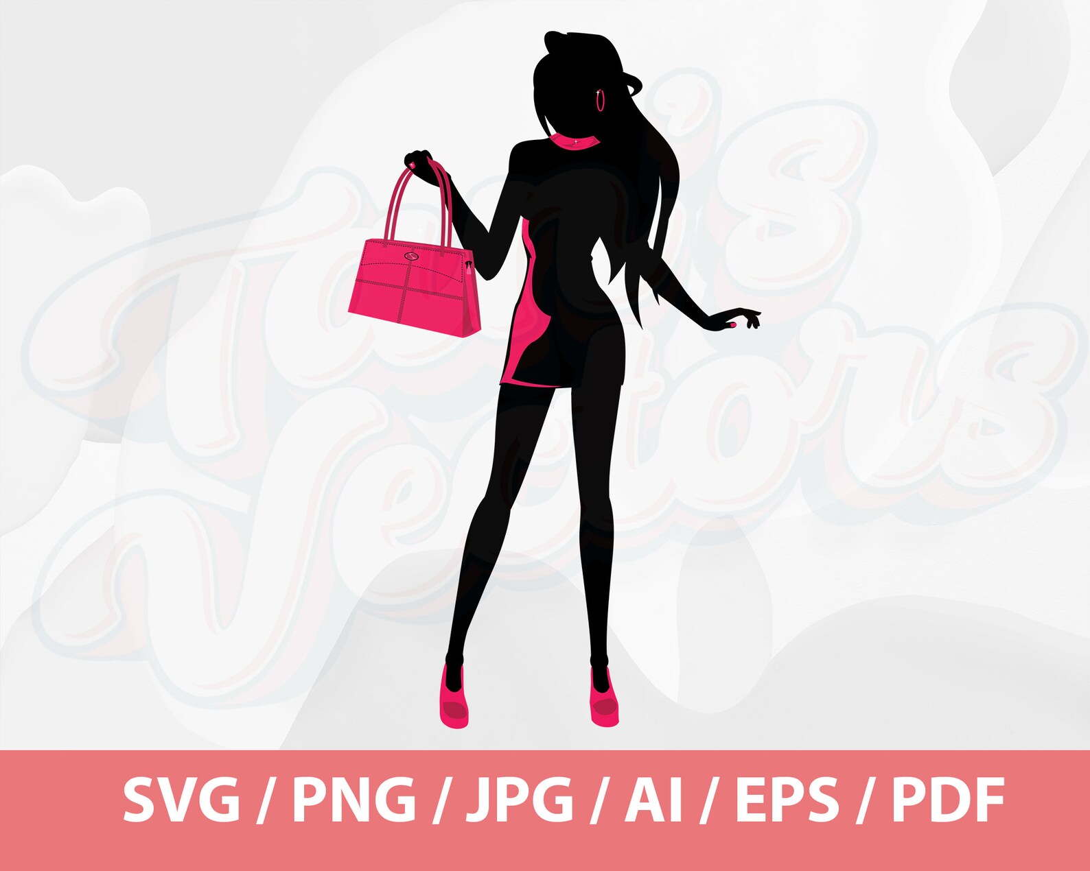 Elegant Woman With Handbag SVG Shopping Woman Svg Shopping - Etsy