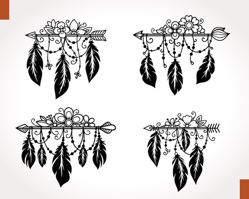 Arrow SVG - Hand Drawn Arrow Svg, Tribal Arrows Svg, Boho Arrow Clipart ...