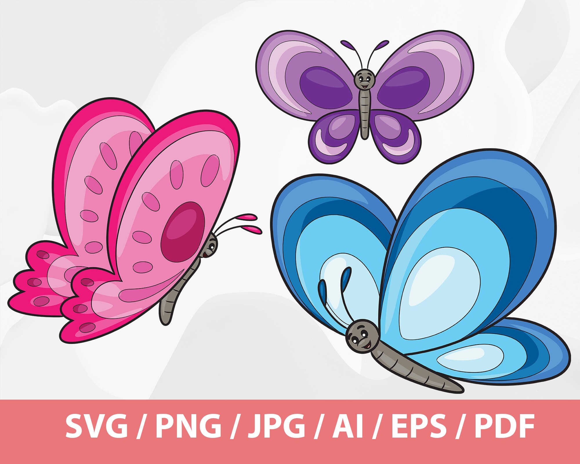 Cute Butterfly Clipart - Spring Bugs, Butterfly Clipart, Butterfly SVG ...