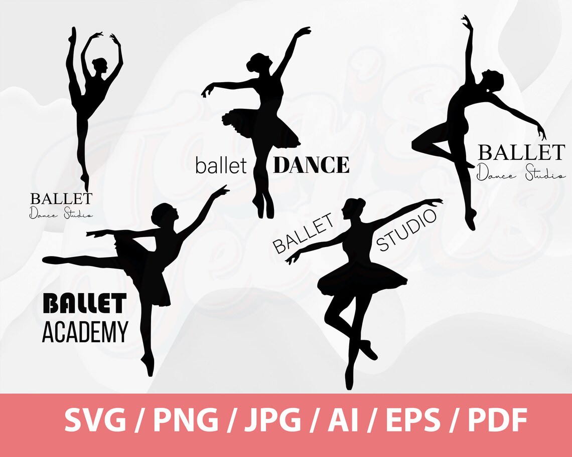 Ballet Silhouette Logo Set Ballet SVG Ballerina SVG Ballet - Etsy