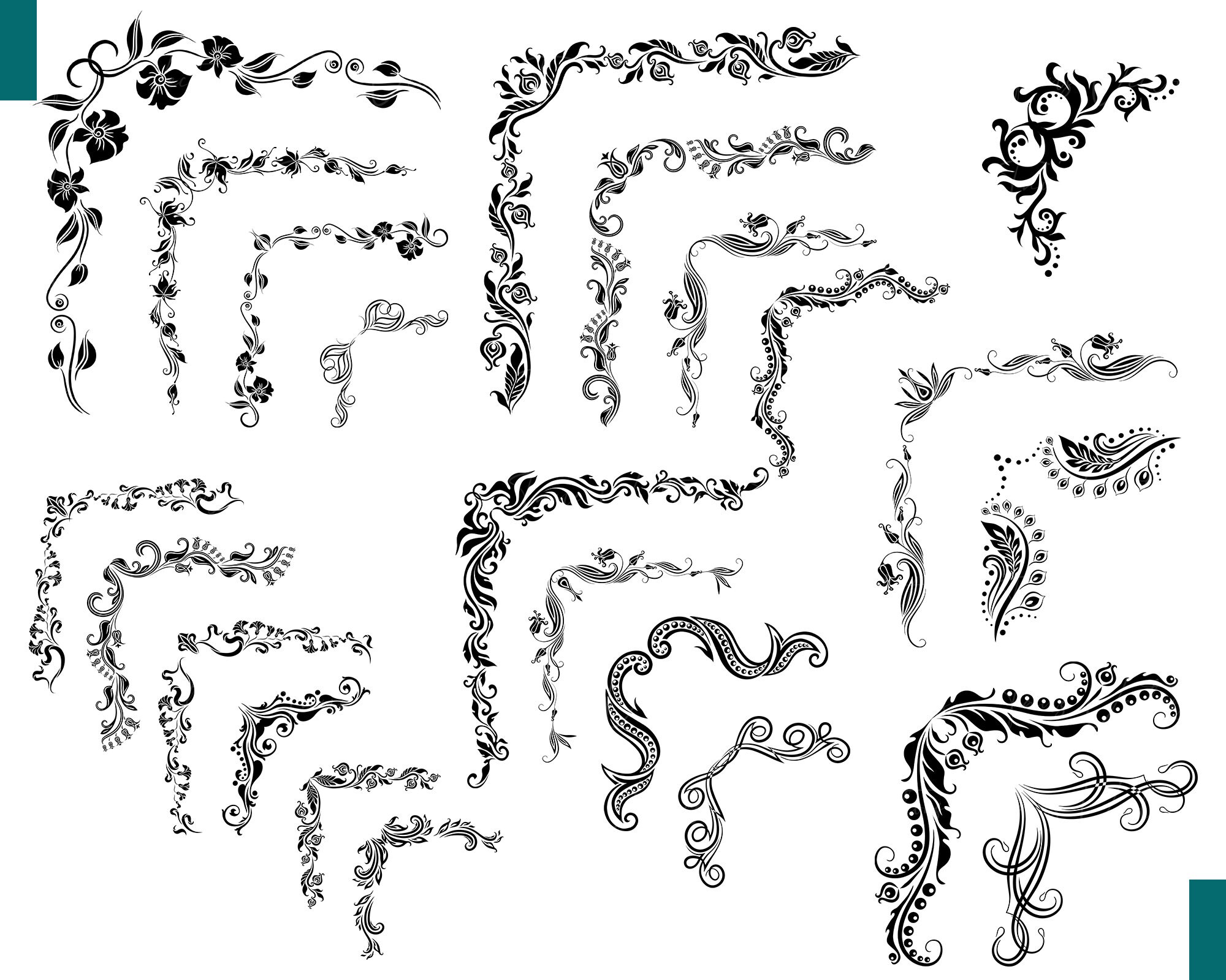 Decorative Frame and Corner SVG Frame Svg Floral Frame - Etsy