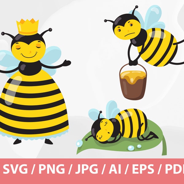 Honey Bee Clipart - Etsy