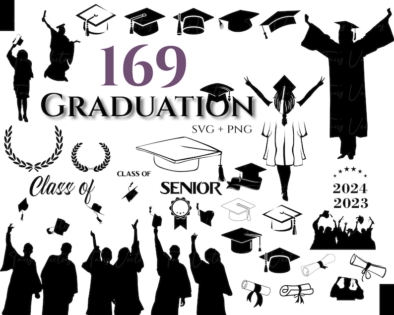 Graduation SET Graduation Svg Graduation Silhouette - Etsy