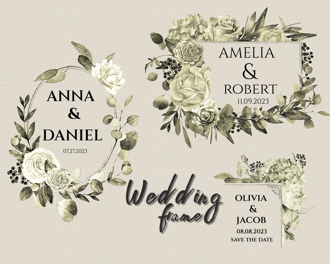 Wedding Frame SVG Bride Svg Groom Svg Wedding Svg Wedding - Etsy