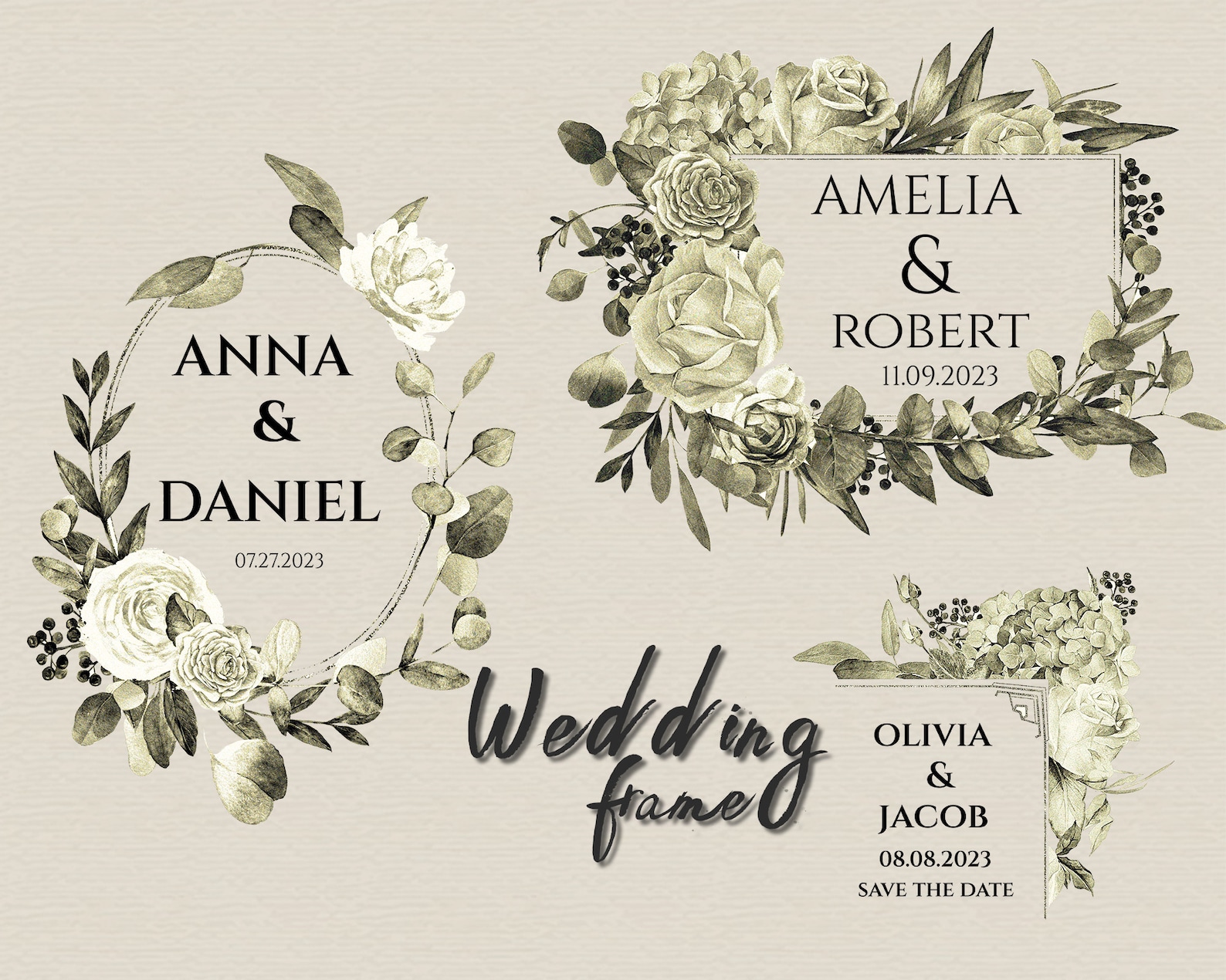 Wedding Frame SVG Bride Svg Groom Svg Wedding Svg Wedding - Etsy