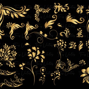 65 Golden Frame and Elements SET - Frame Svg, Decorative Elements, Leaf ...