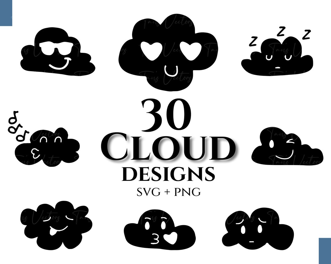 Cloud Designs SVG - Cloud Svg, Cloud Clip Art, Cloud Silhouette, Cloud ...