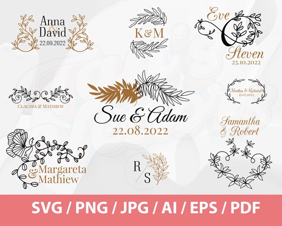 Wedding Monogram Logo SVG Bride Svg Groom Svg Wedding Svg - Etsy