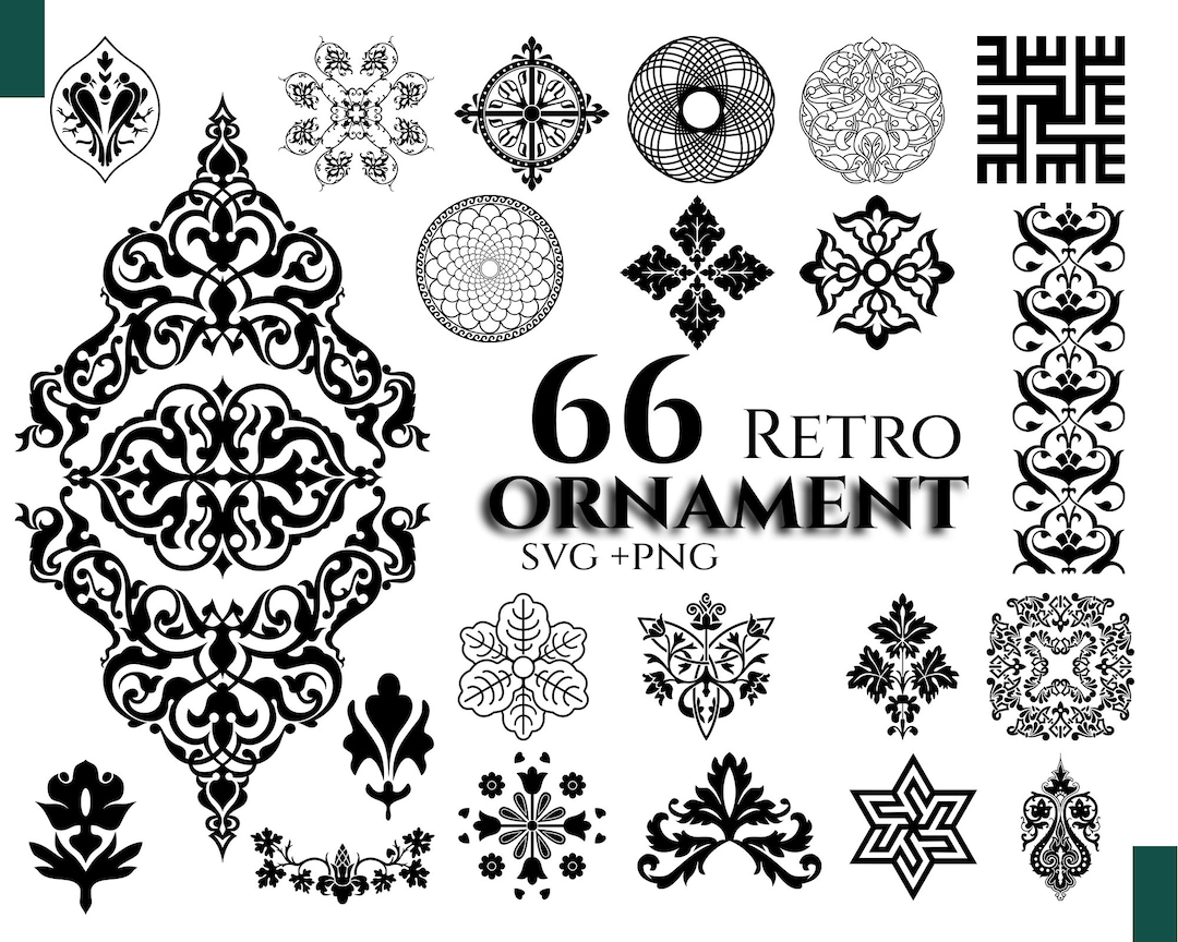 Retro Ornament SVG - Decorative Elements Svg, Geometric Design Svg ...