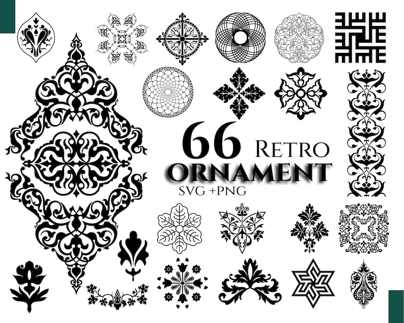 Retro Ornament SVG Decorative Elements Svg Geometric Design - Etsy
