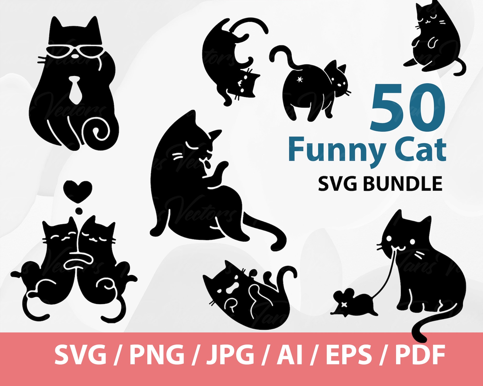 Funny Cat SVG Bundle - Cat SVG, Kitten SVG, Cat Lady Svg, Crazy Cat ...