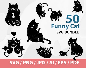 Funny Cat Quotes Svg Bundle, Cat Svg, Kitten Svg, Cat Lady Svg, Crazy ...