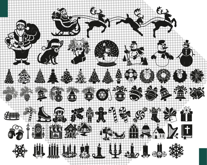 Christmas Elements SVG - Christmas Symbols, Christmas Clipart, Santa's ...