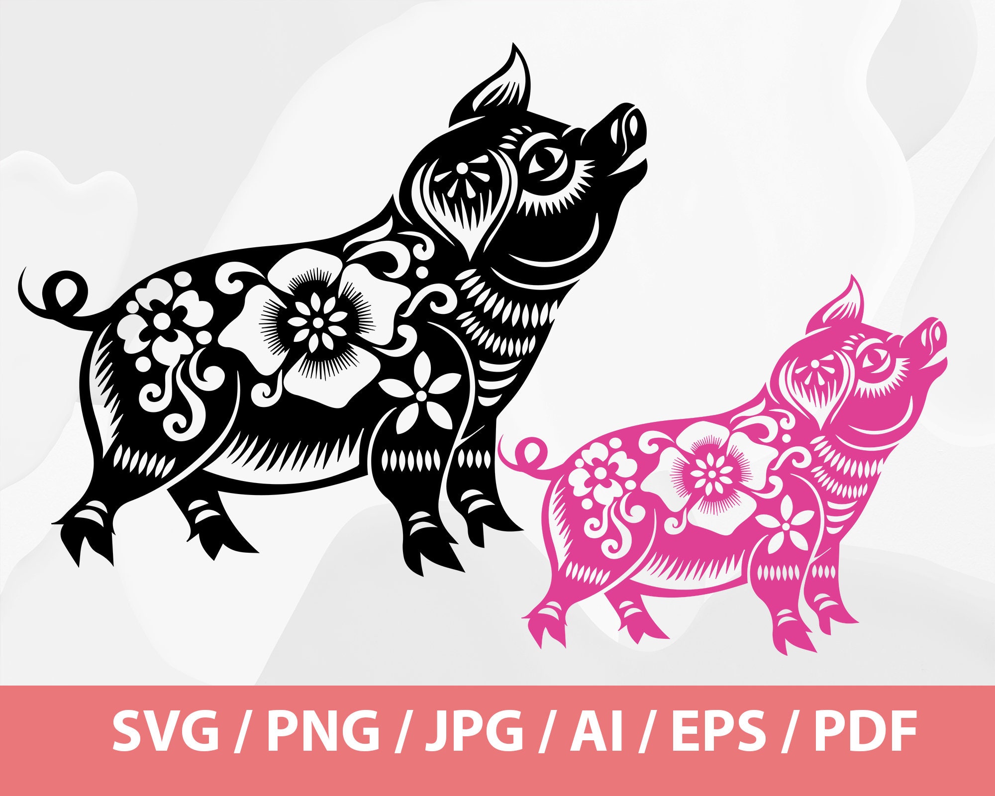 Pink Pig Silhouette