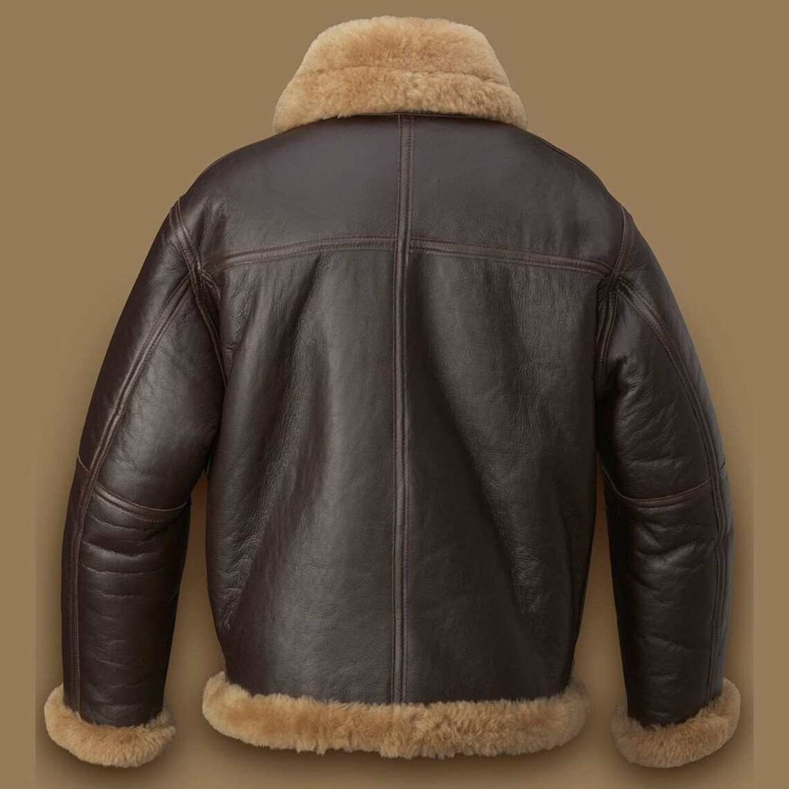 Mens B3 Aviator Sheepskin Leather Jacket With Shearling Lining, Custom ...