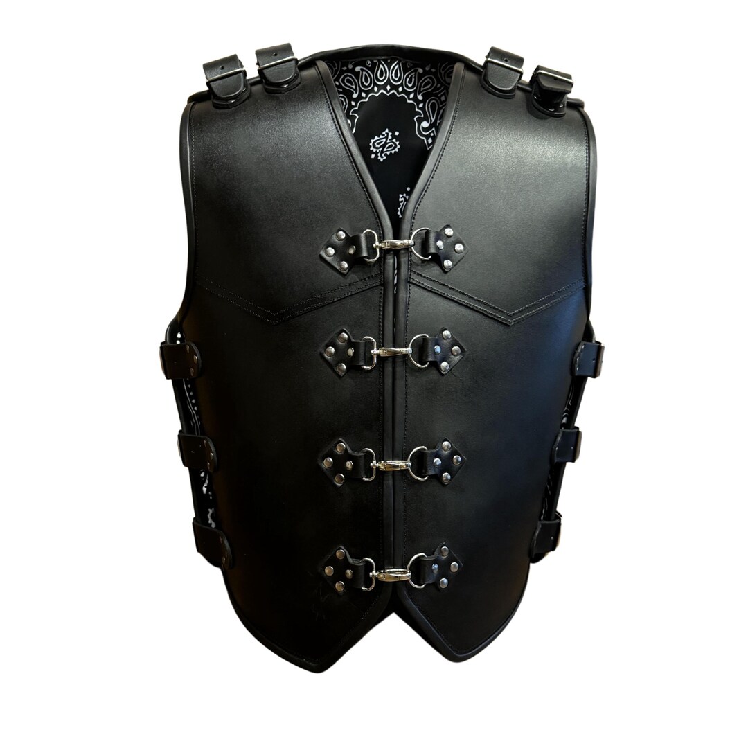 New Mens Motorcycle Biker Thick Leather Vest, Biker Vest, Leather Vest ...