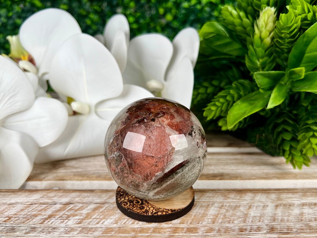 Pink and Green Garden Quartz Sphere With Nice Clarity and Rainbows ...