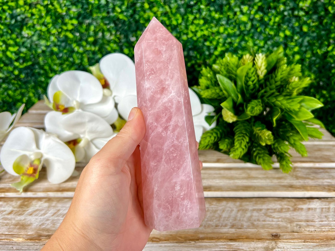 Gemmy Rose Quartz Tower 6-sided Rose Quartz Obelisk Polished - Etsy