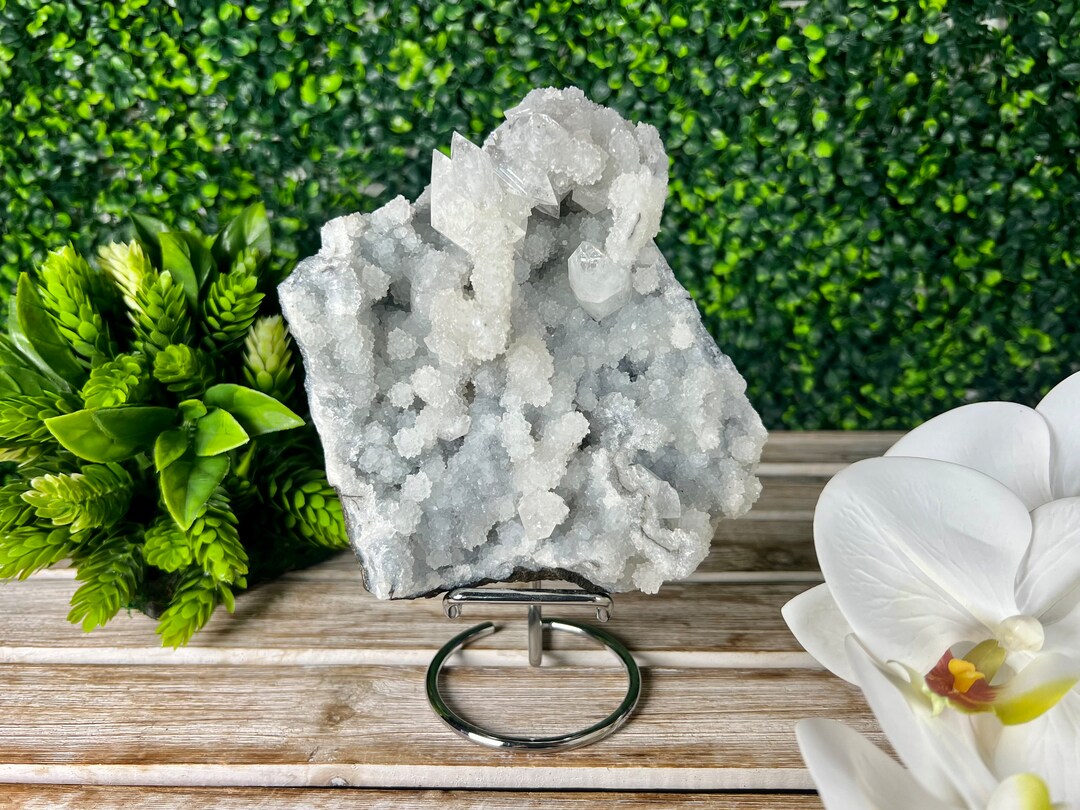 Apophyllite Chalcedony Cluster, Natural Crystal Specimen - Etsy