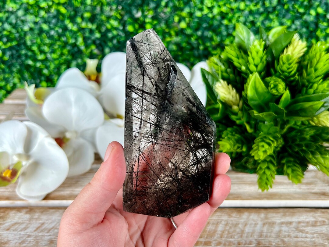 AAA Tourmalinated Quartz Freeform With Amazing Clarity, Black ...