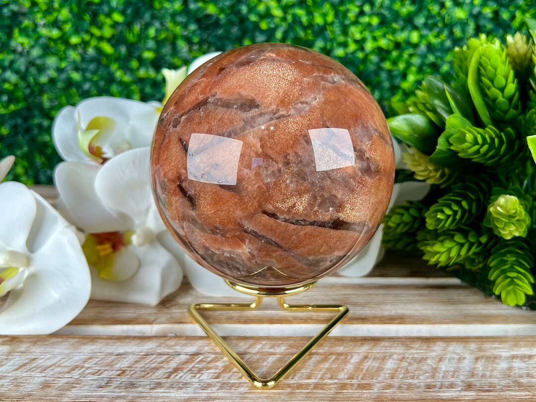 Rare Arusha Sunstone Sphere With Aventurescence and Smokey Quartz From ...