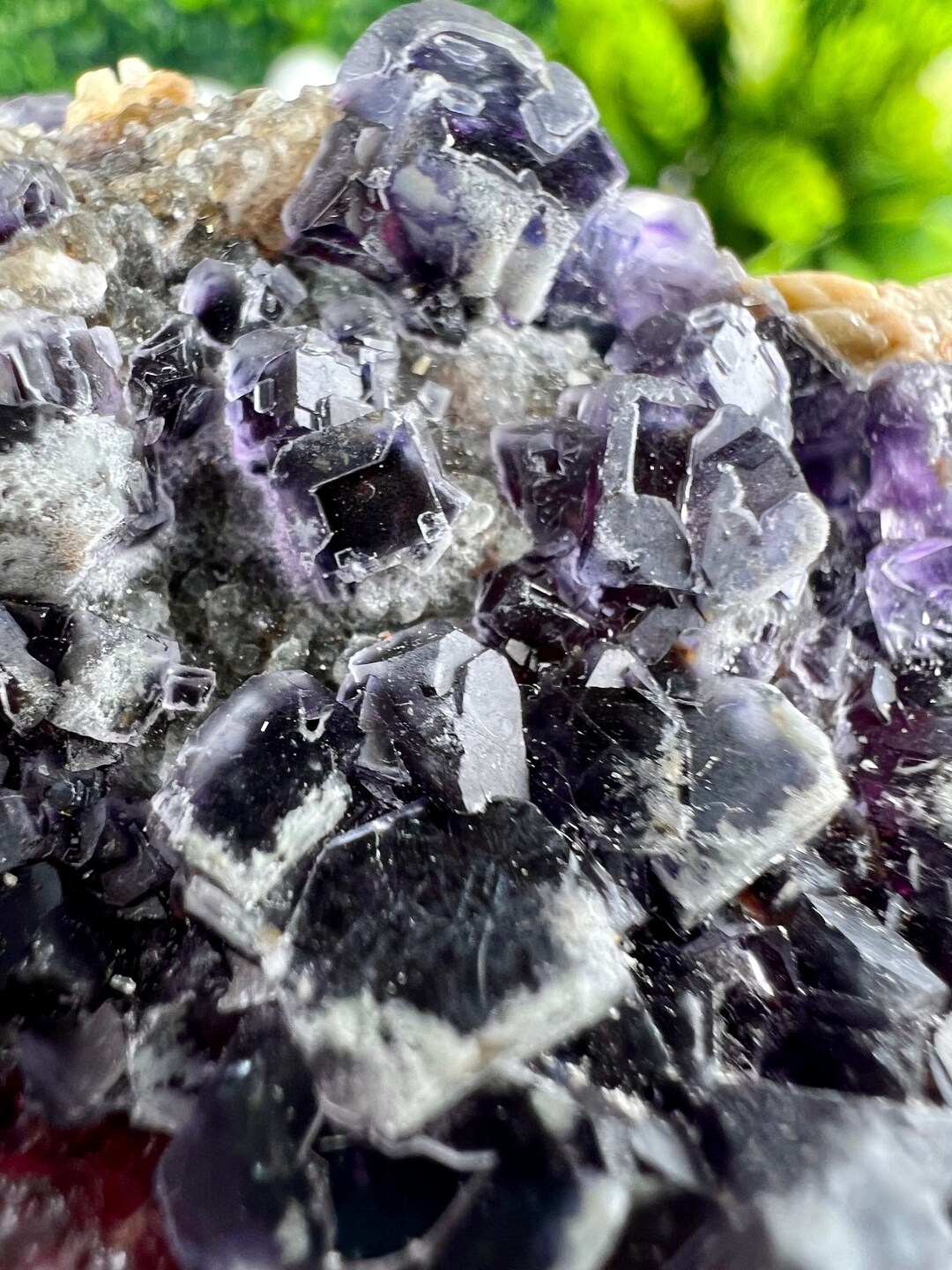 Purple Fluorite With Bubble Matrix From Yindu Inner Mongolia, Natural ...