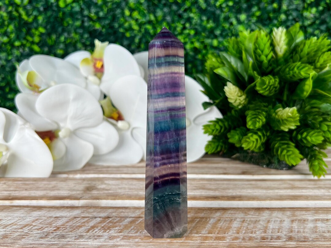 Colorful Rainbow Fluorite Tower, Rainbow Fluorite Obelisk, Crystal ...