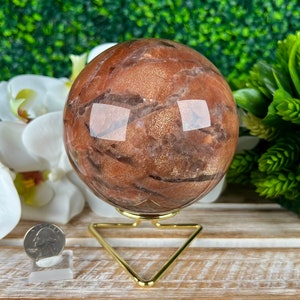 Rare Arusha Sunstone Sphere With Aventurescence and Smokey Quartz From ...