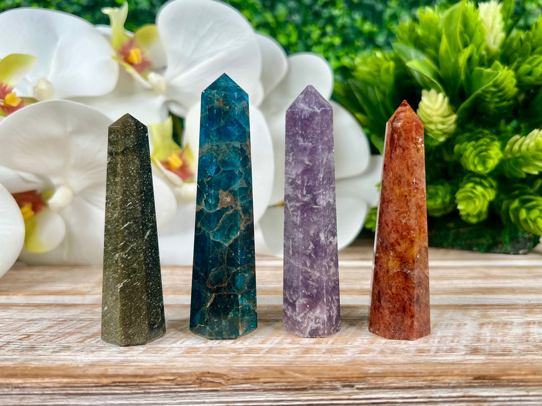 Mix Mineral 8-sided Crystal Towers, Crystal Obelisk, Home Decor - Etsy