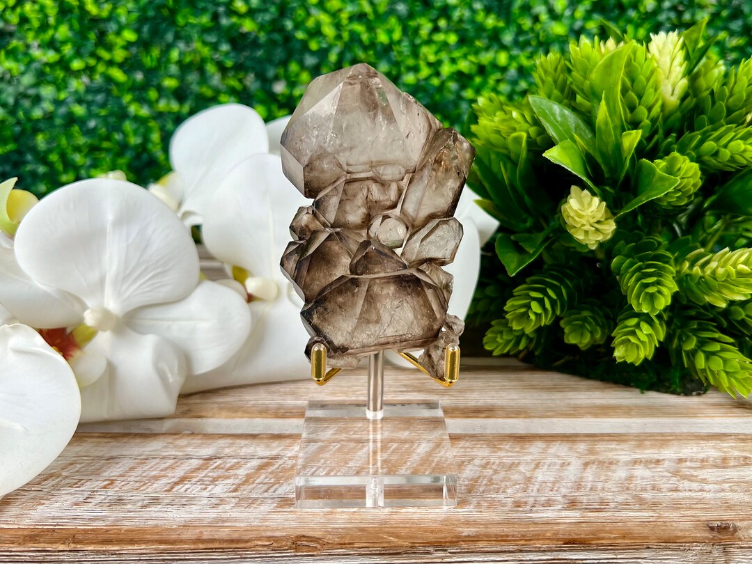 Skeletal Quartz Mineral Specimen, Smokey Elestial Crystal - Etsy