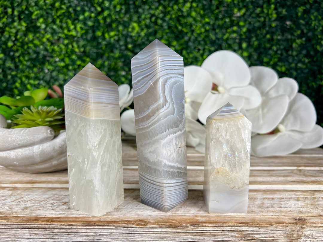 Polished Banded Agate Towers, Agate Towers, Obelisk, Banded Agate ...