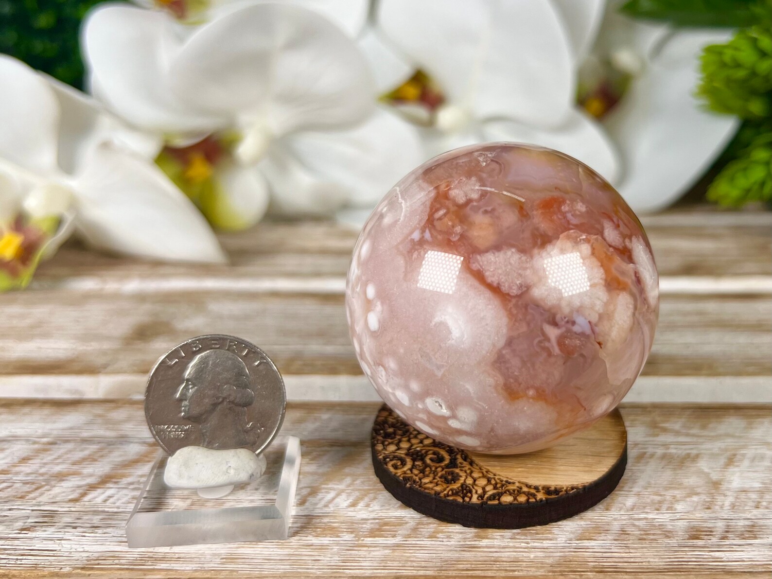 Carnelian Flower Agate Sphere, Polished Crystals, Natural Minerals ...