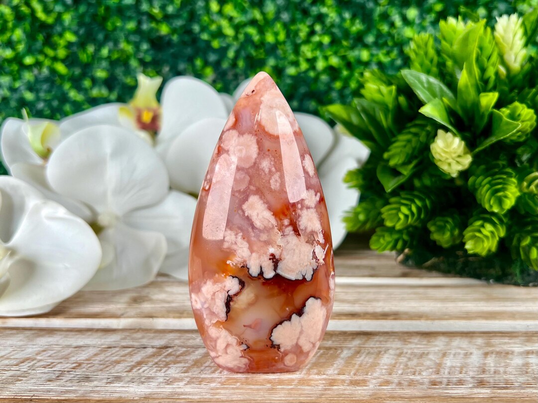 Carnelian Flower Agate Freeform, Cherry Blossom Flame, Natural Minerals ...