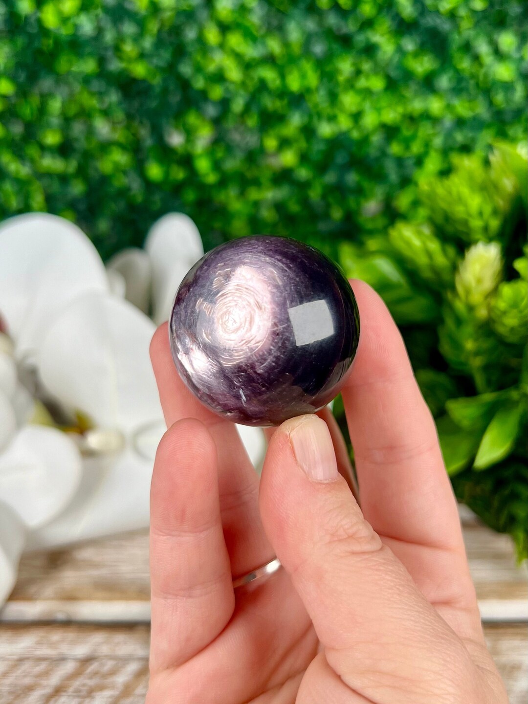 Gem Lepidolite Sphere, High Quality Flashy Lepidolite, Mineral ...