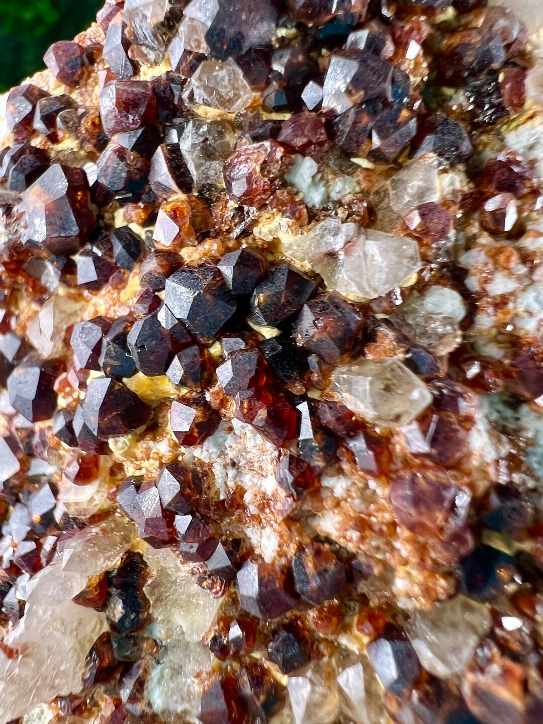 Spessartine Garnet With Smoky Quartz on White Albite Matrix From Fujian ...