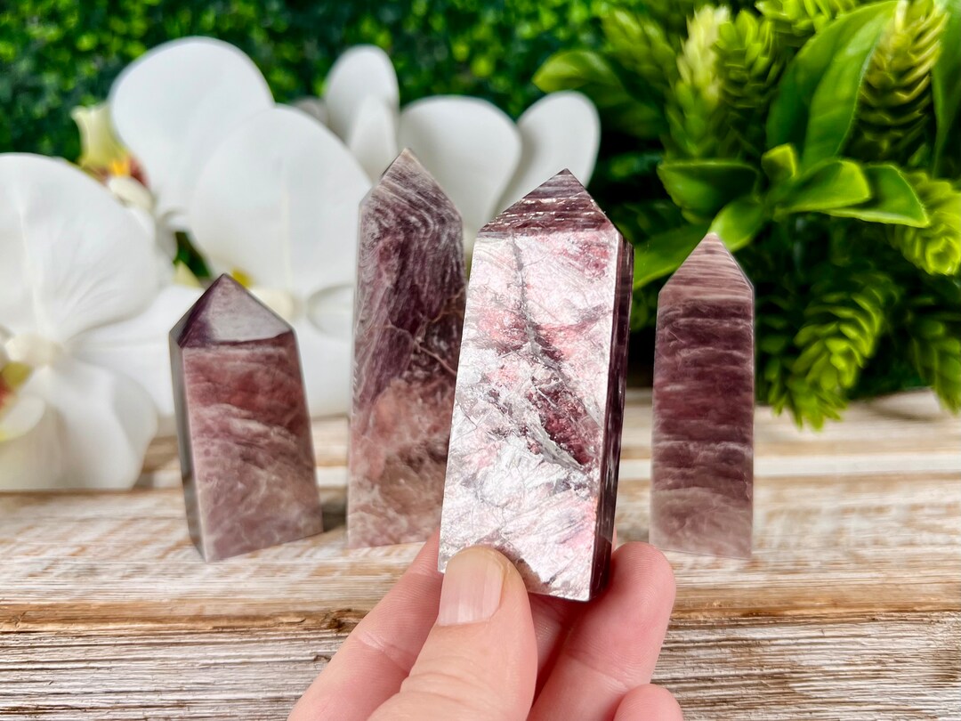 YOU PICK Gem Lepidolite Towers, High Quality Flashy Lepidolite, Mineral ...