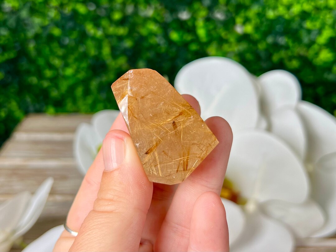 Golden Rutilated Quartz Freeform, Golden Needle Inclusions, Polished ...